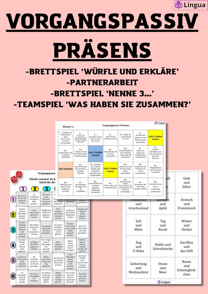 Das Deutsche Passiv: Präsens, Spiele und Arbeitsblätter| Passive Voice ...