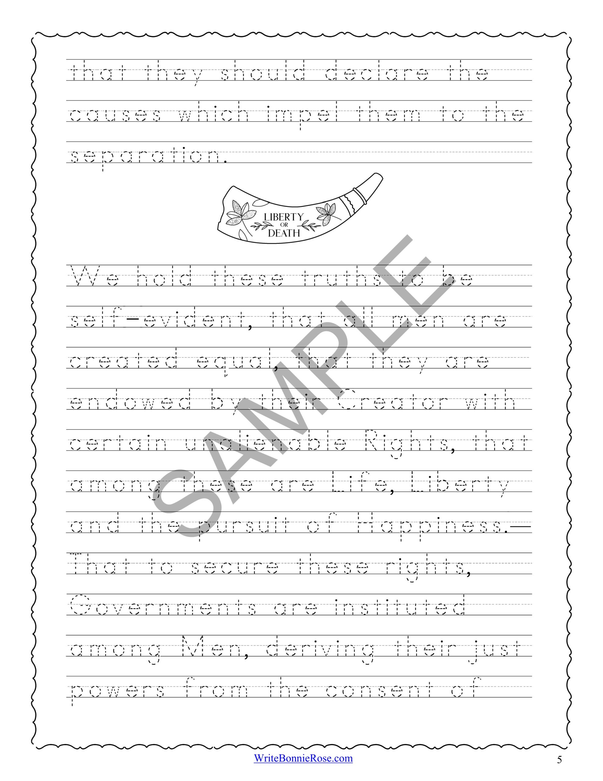 Founding Documents Copywork: Declaration of Independence - Print | Made ...