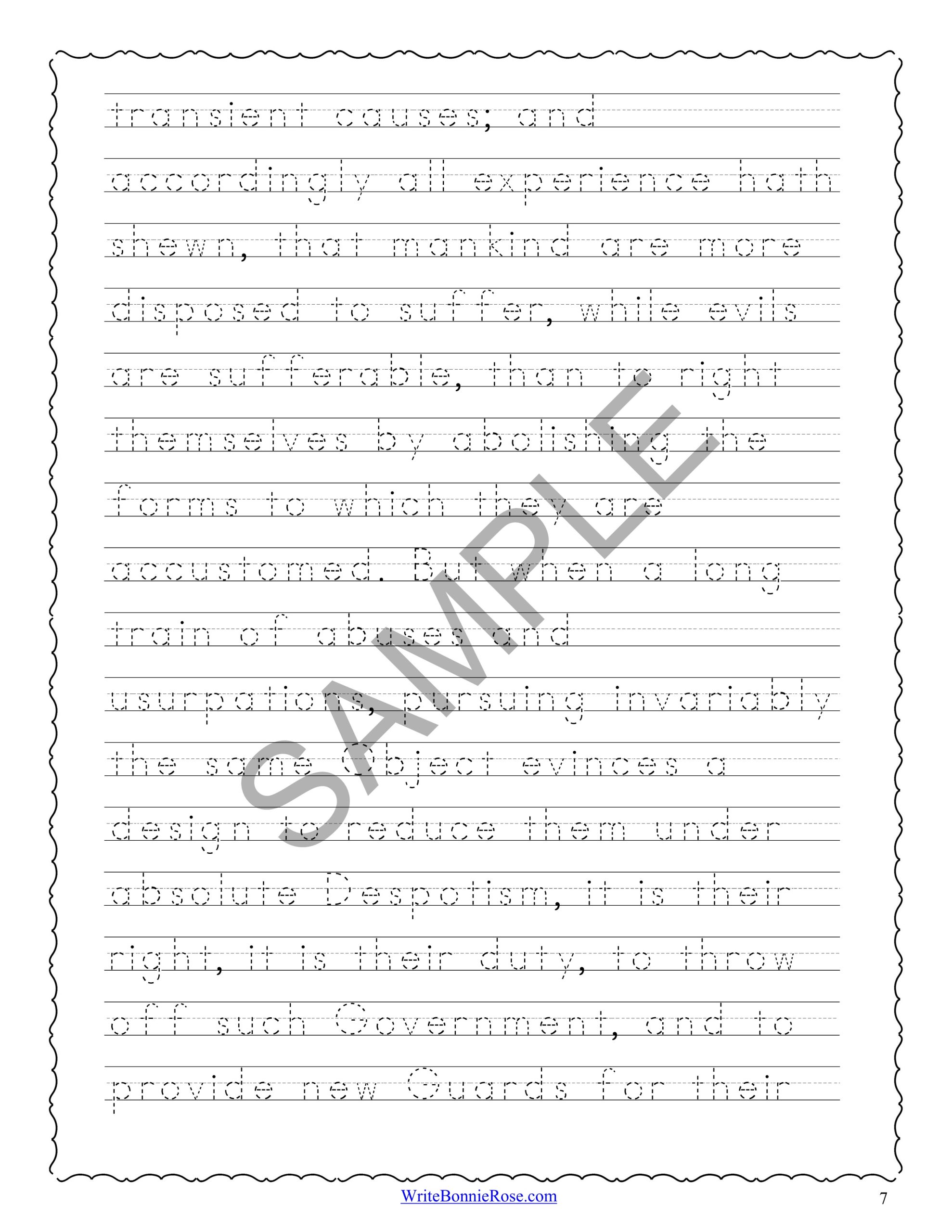 Founding Documents Copywork: Declaration of Independence - Print | Made ...