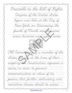 Founding Documents Copywork: U.S. Constitution - Cursive | Made By Teachers