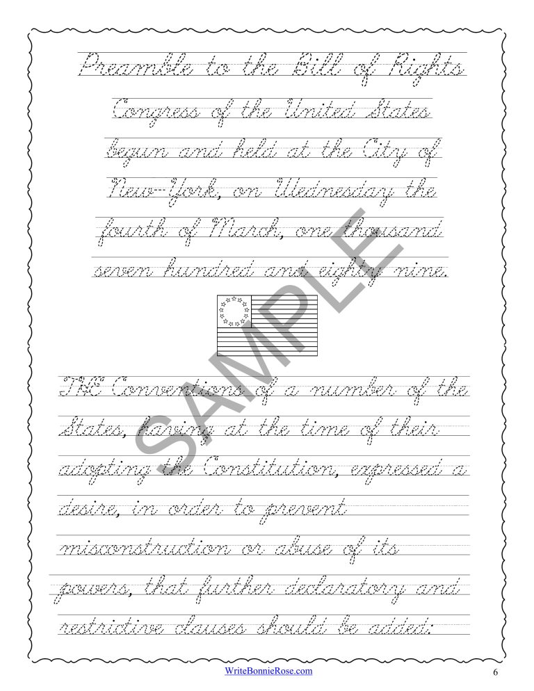 Founding Documents Copywork: U.S. Constitution - Cursive | Made By Teachers