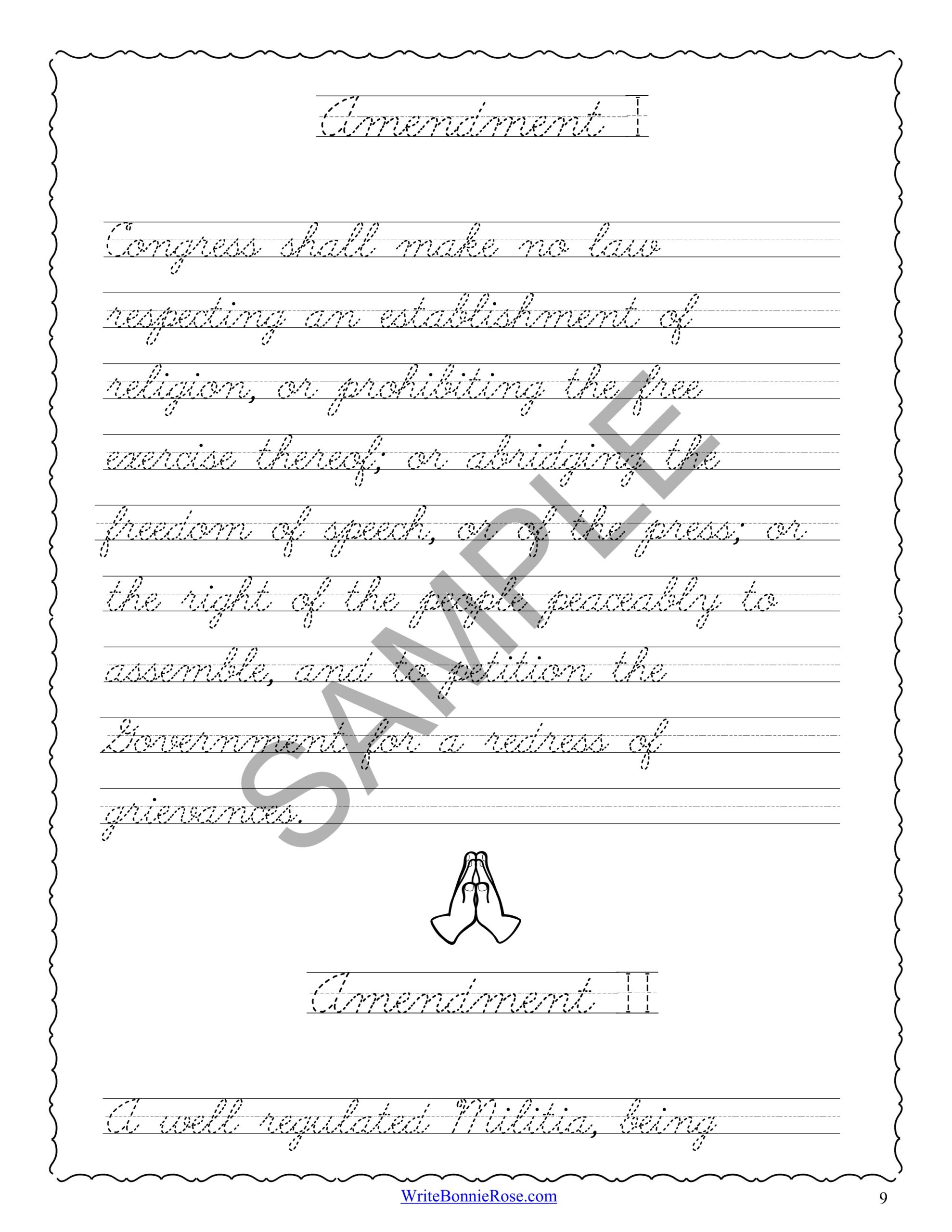 Founding Documents Copywork: U.S. Constitution - Cursive | Made By Teachers