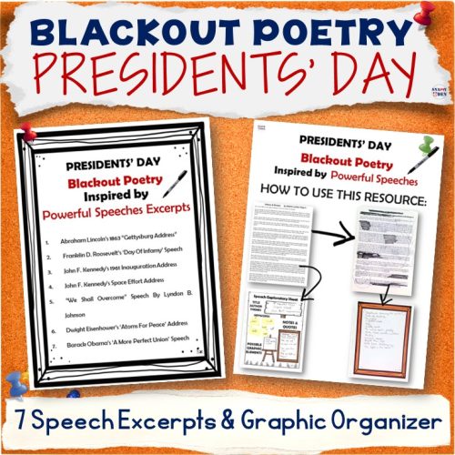 Presidents Day Blackout Poetry Activities, Famous Speeches Poem Writing ...