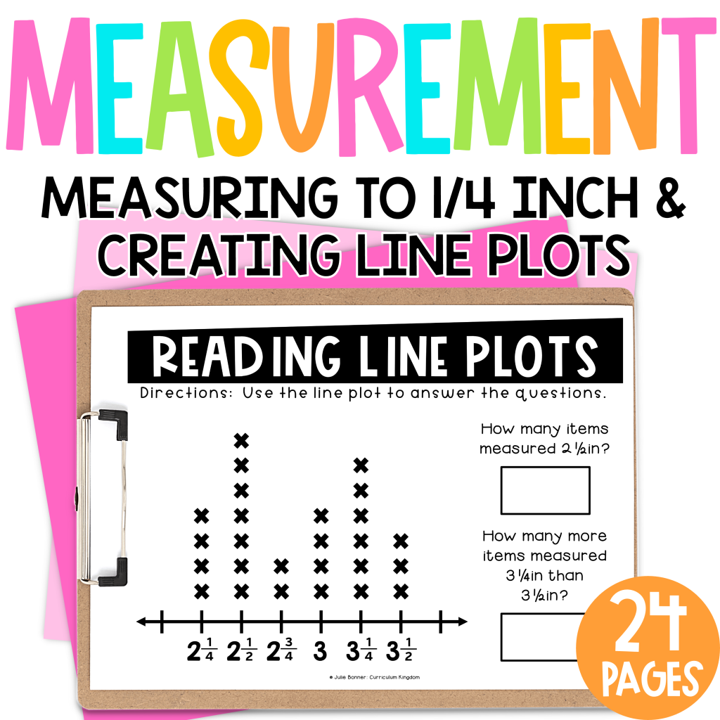 Line Plots with Fractions and Measuring to the Quarter Inch Worksheets ...