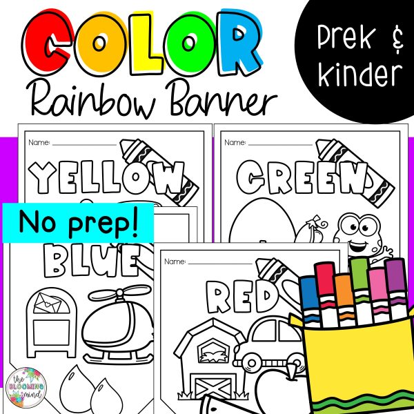 Learning Colors Rainbow Banner No Prep Worksheets | Made By Teachers