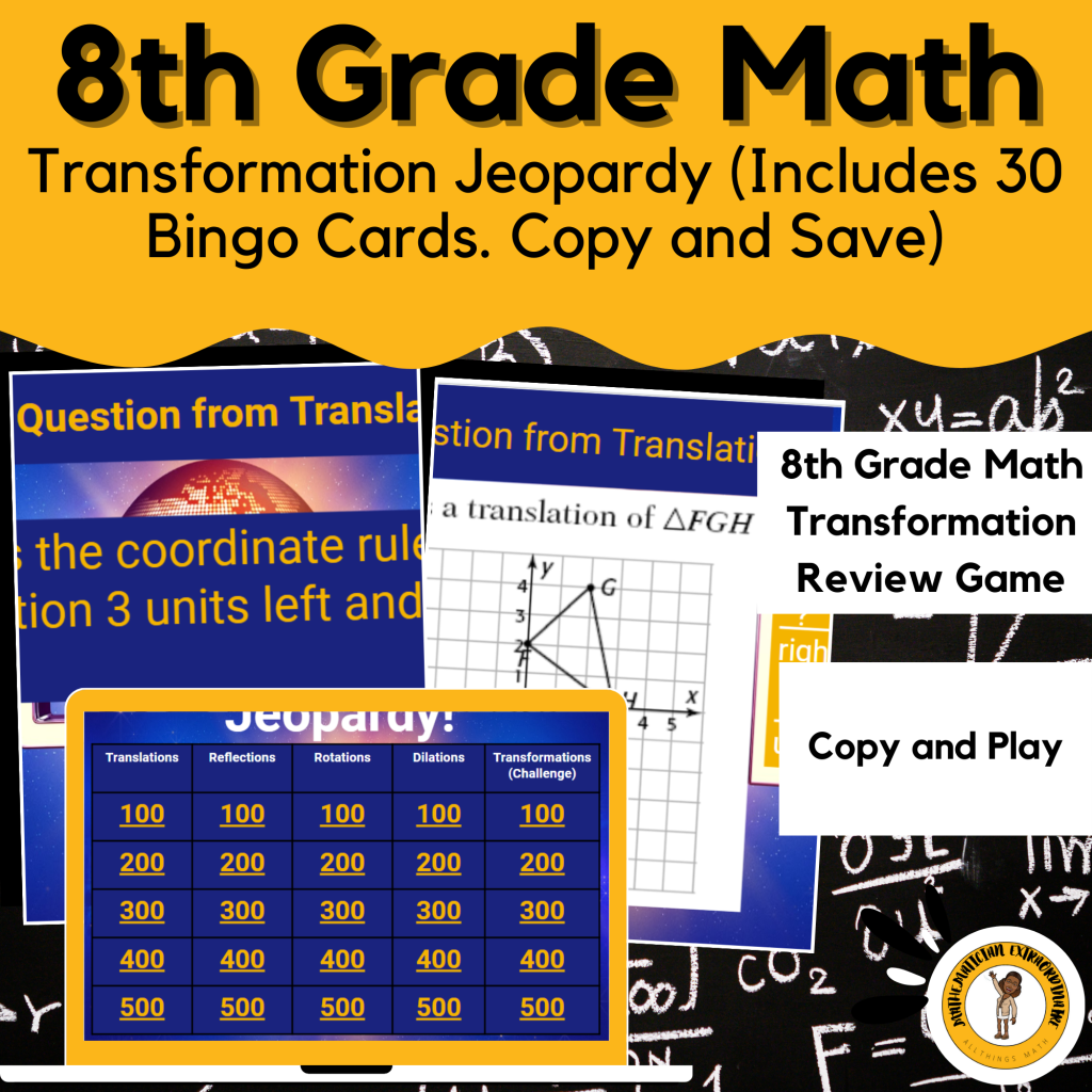 8th grade Math Transformation Revie Game (Jeopardy) | Made By Teachers