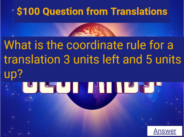 8th grade Math Transformation Revie Game (Jeopardy) | Made By Teachers