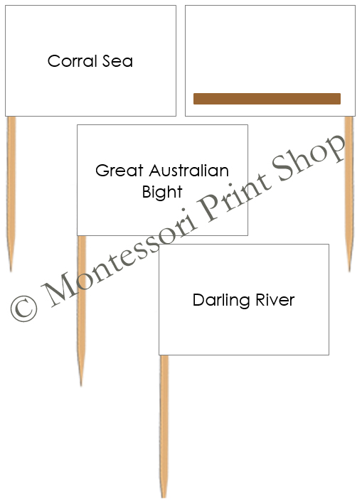Waterways of Australia Map Labels - Pin Map Flags (color-coded) | Made ...