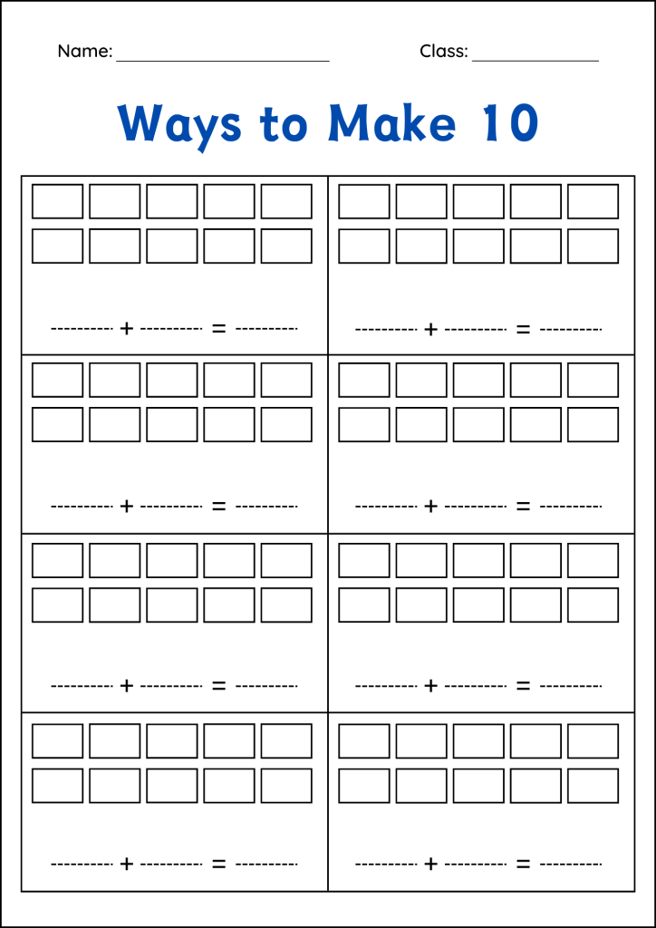 Ways to Make 5 and 10 Kindergarten Math Worksheets - Making 5 and 10 ...