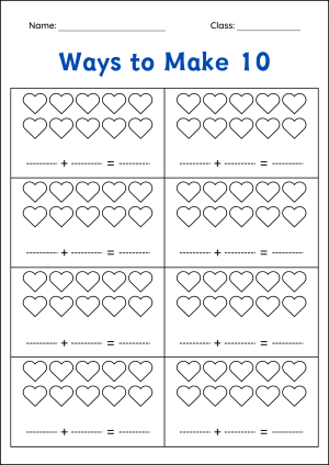 Ways to Make 5 and 10 Kindergarten Math Worksheets - Making 5 and 10 ...