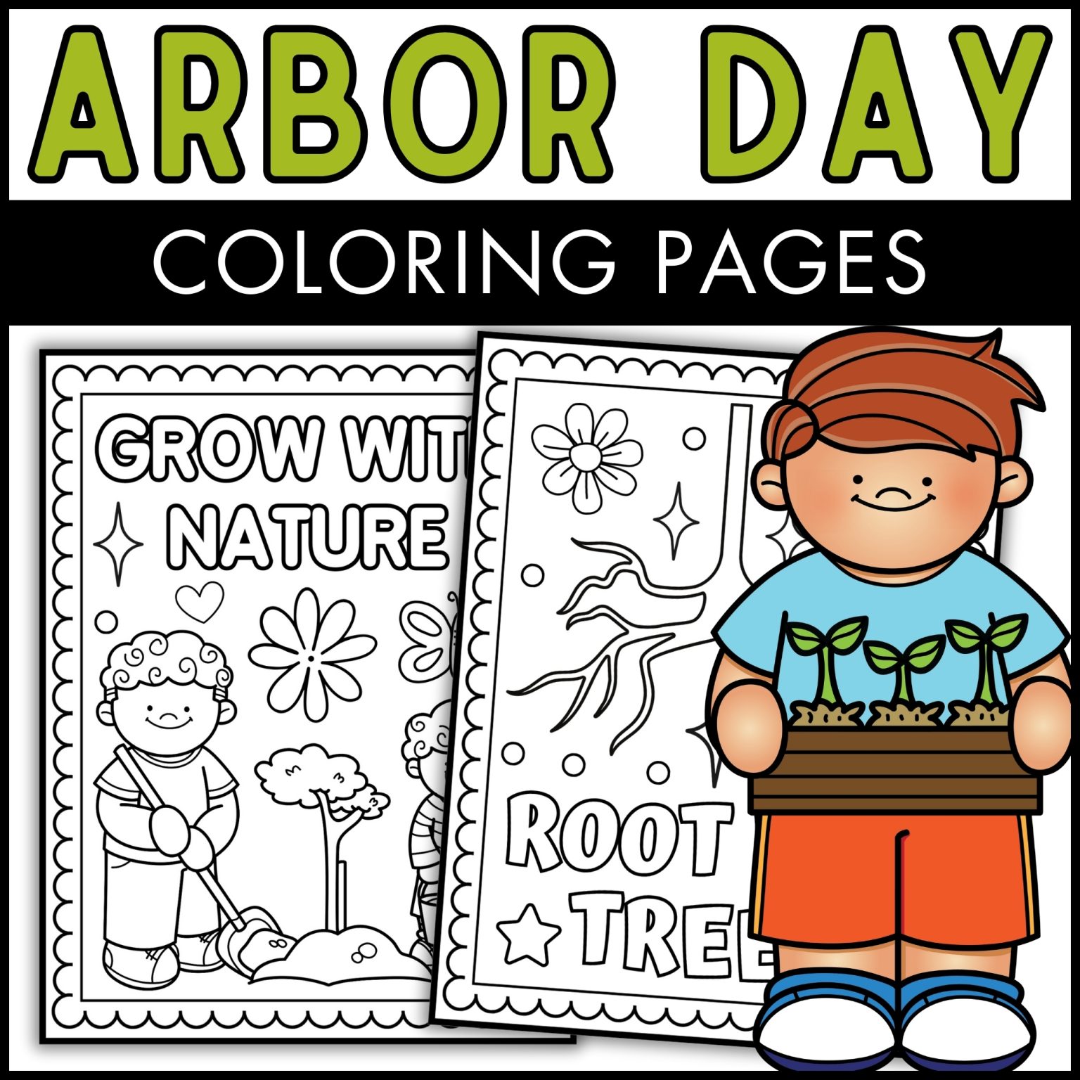 April Arbor Day Coloring Pages - Spring Coloring Sheets - Gardening ...