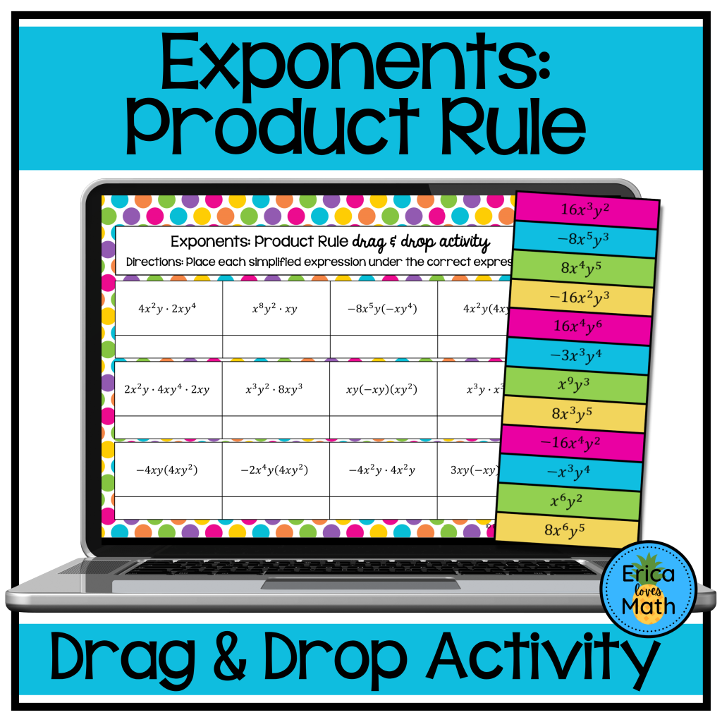 Exponents Product Rule Digital Activity Drag & Drop | Made By Teachers