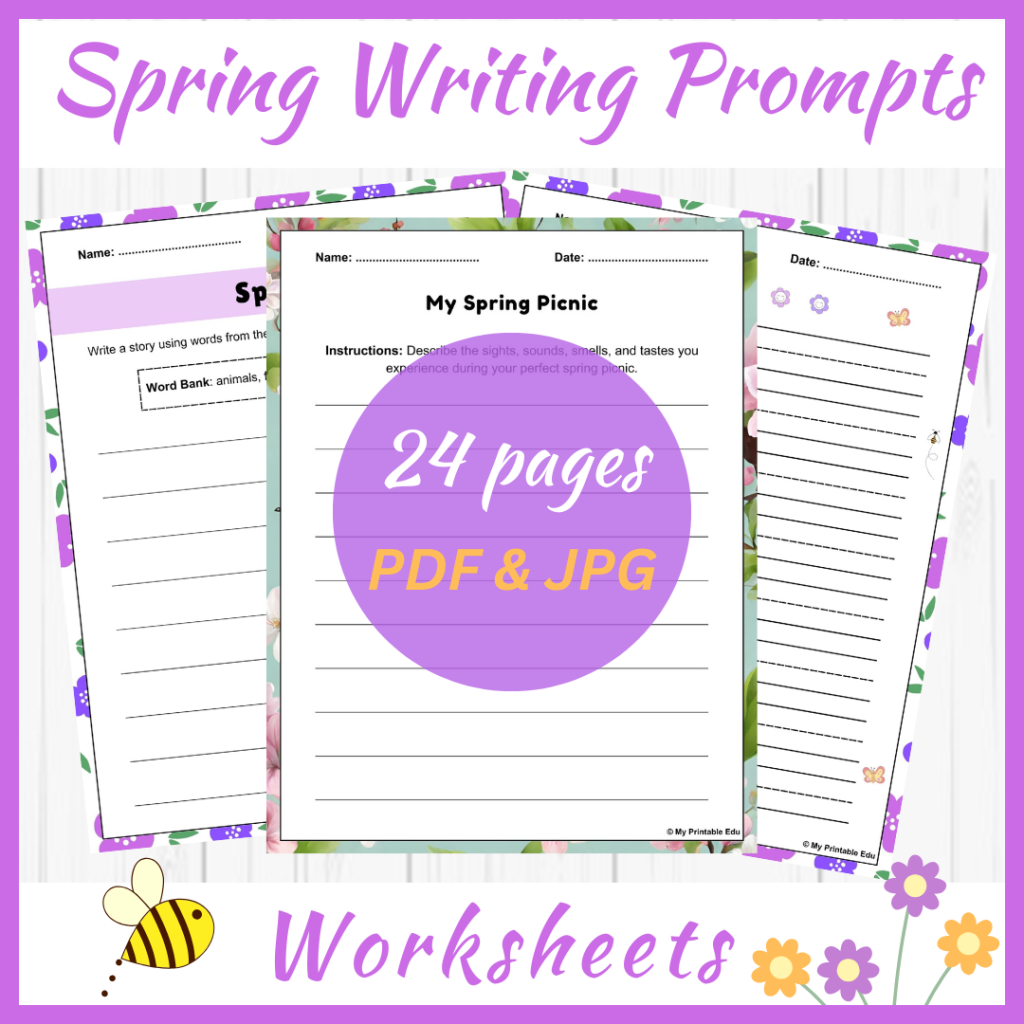 Spring Writing Prompts Worksheets | Spring Writing Activity | Writing ...
