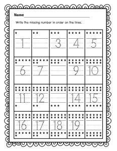 Number Tracing Worksheets 1-20 - Fill in the Missing Numbers | Made By ...