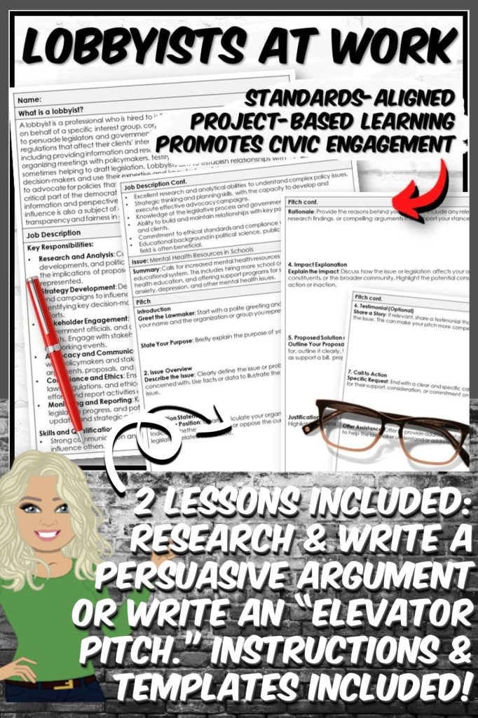 Lobbyists & Special Interests | Research and Writing Activity | PBL ...