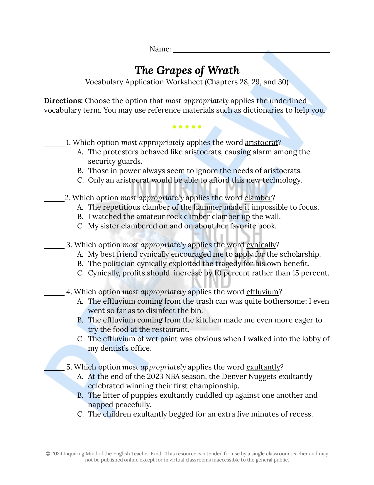 The Grapes of Wrath Quiz and Vocabulary Games Bundle (Chapters 28, 29 ...