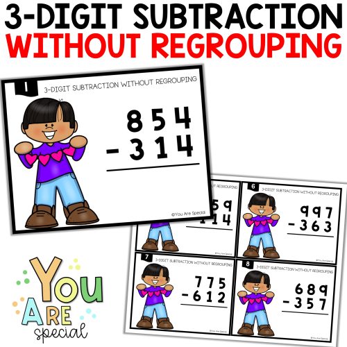 3 Digit Subtraction Without Regrouping Kindness Math Activities - Made ...