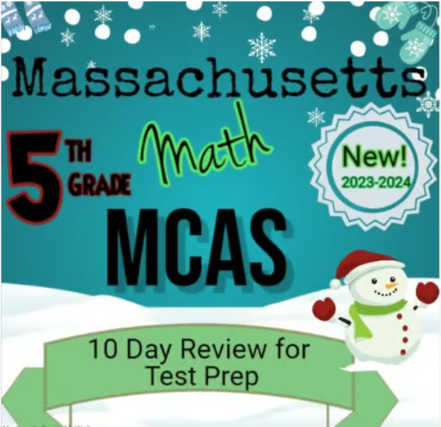 5th Grade Math Maine Through Year Assessment Test Prep; Print and Go ...