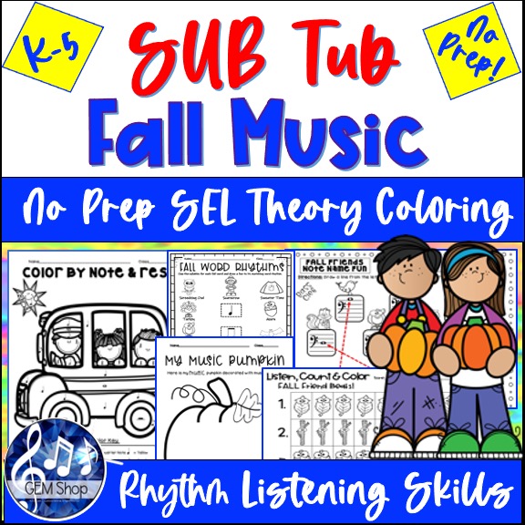 SPRING MUSIC Sub Tub Plans Activities | Made By Teachers