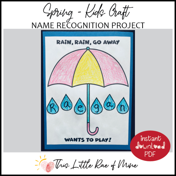 Rain Rain Go Away - Name Craft - Alphabet - printable - fine motor ...