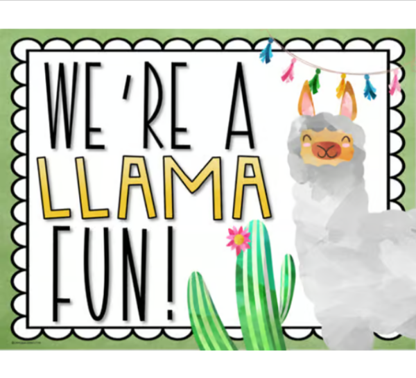 Back to School Door Decorations Bulletin Board Display Llama Theme ...