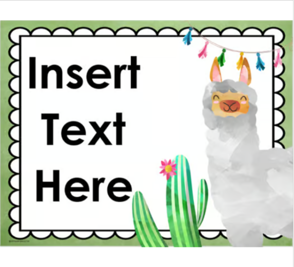 Back to School Door Decorations Bulletin Board Display Llama Theme ...