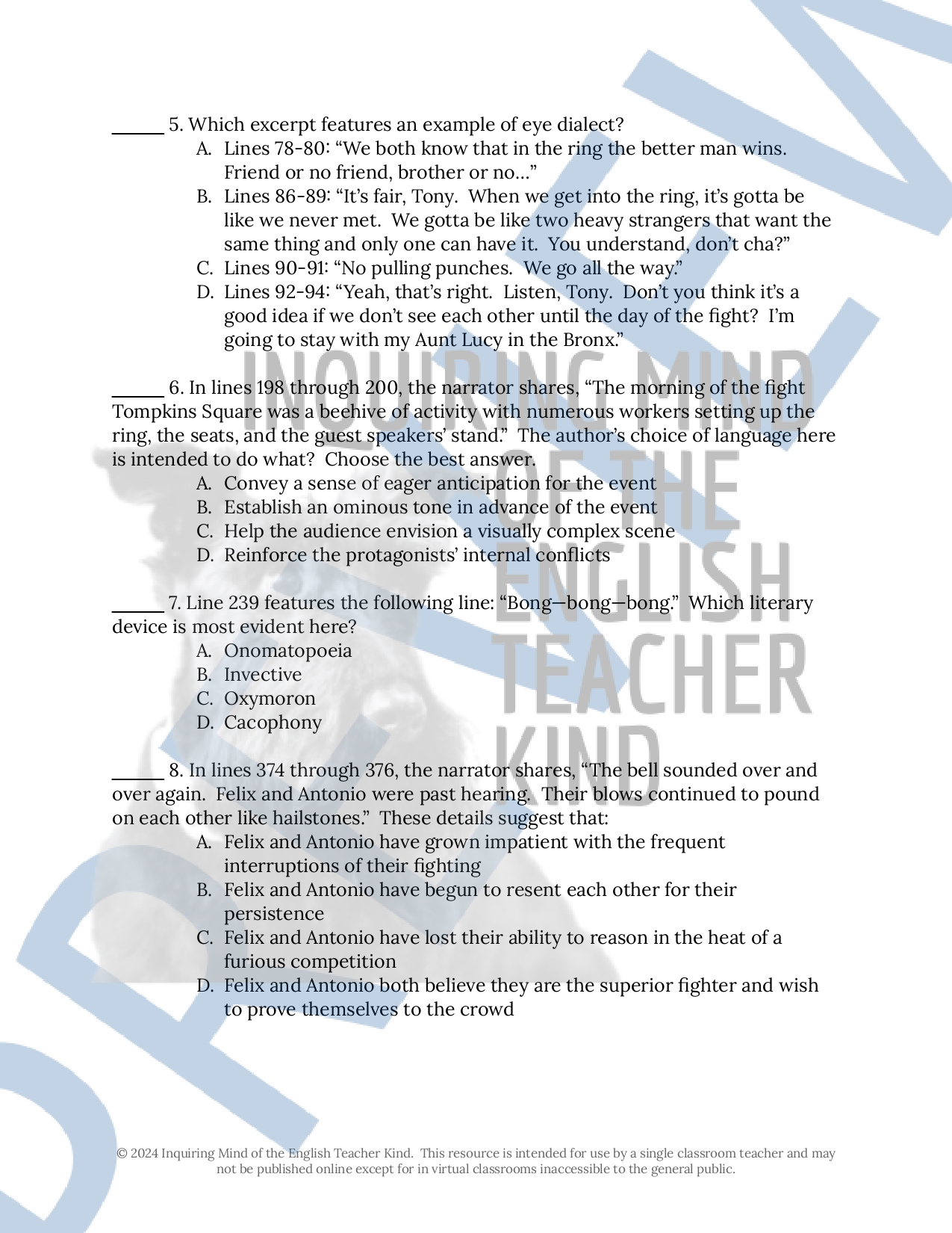 "Amigo Brothers" by Piri Thomas Close Reading Analysis Worksheet | Made ...