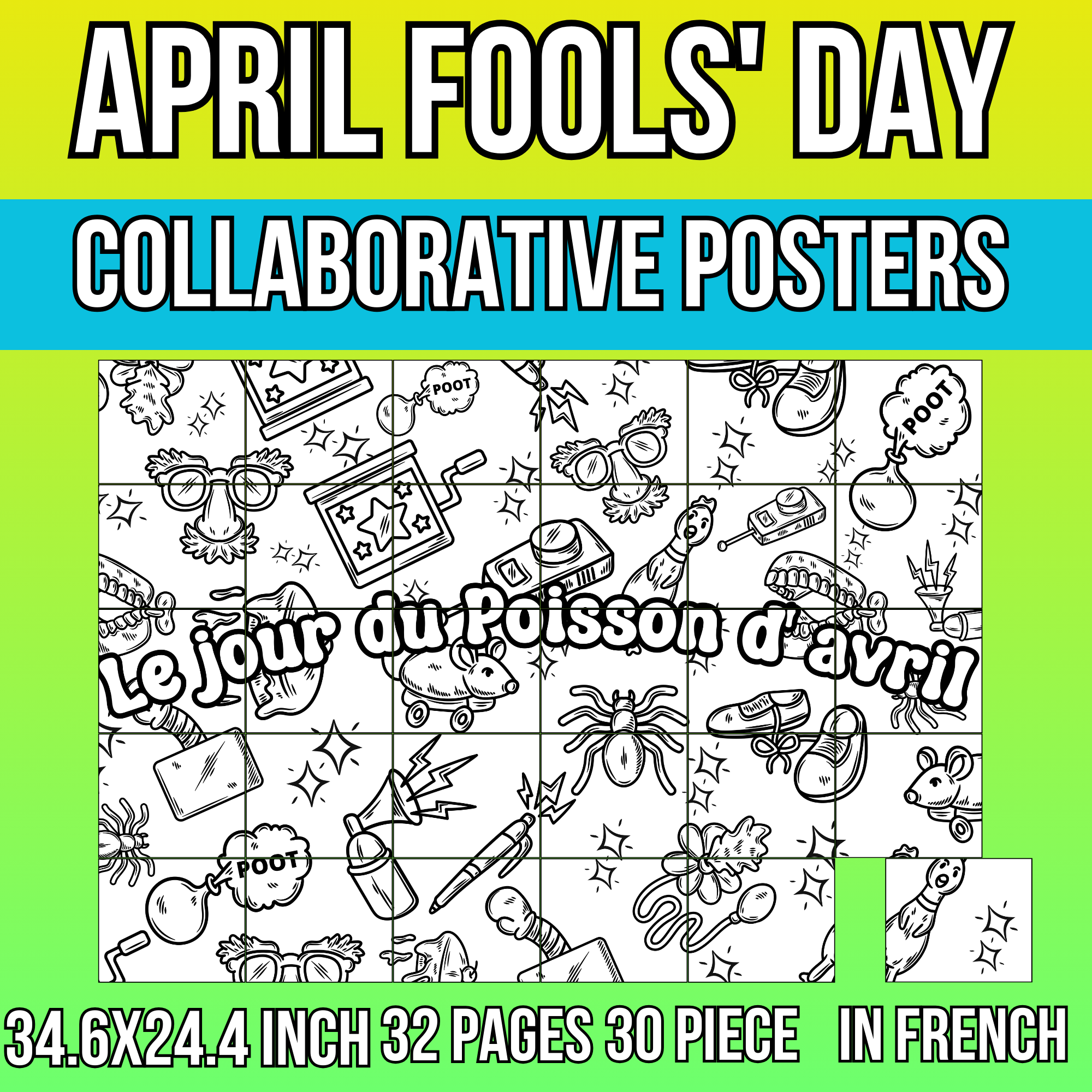 Spring Collaborative Poster Art Coloring Pages in French -Spring ...