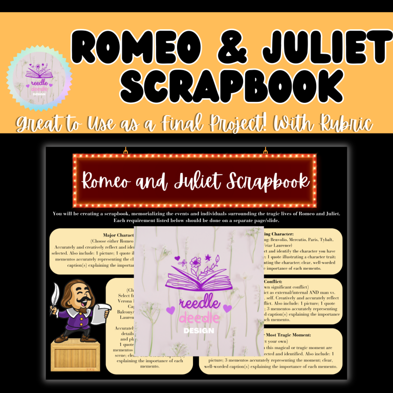Romeo and Juliet Final Project Scrapbook | Paper or Digital Creation ...