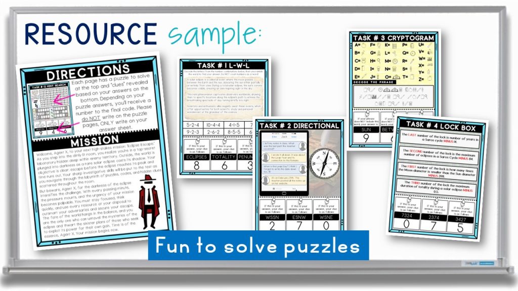 Solar Eclipse 2024 Escape Room Printable Activity - 9 Puzzles Breakout ...