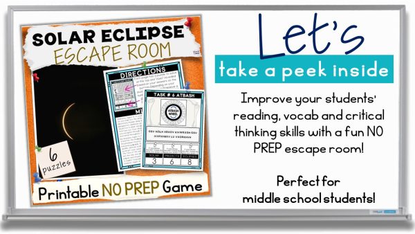 Solar Eclipse 2024 Escape Room Printable Activity - 6 Puzzles Breakout ...