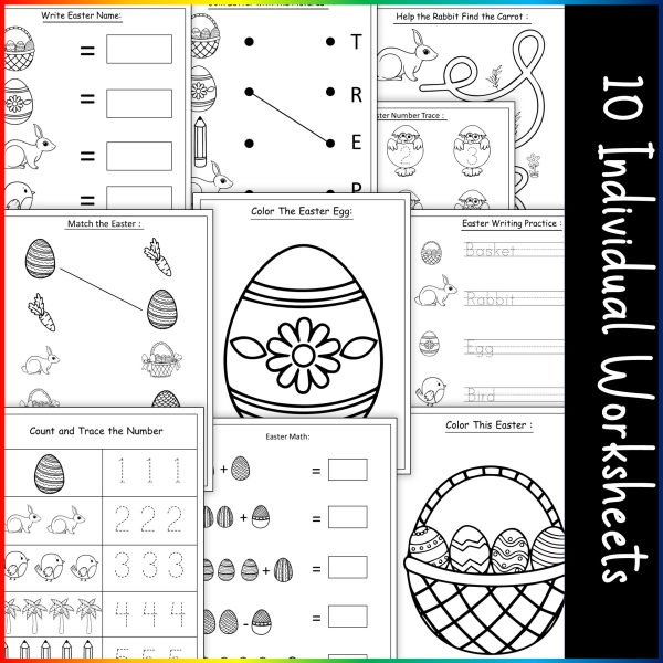 Easter Day Activity Book for PreK, Kindergarten, and 1st Grade Learners ...