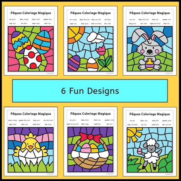 French Easter Color by Number Pâques Coloriages Magiques Spring ...