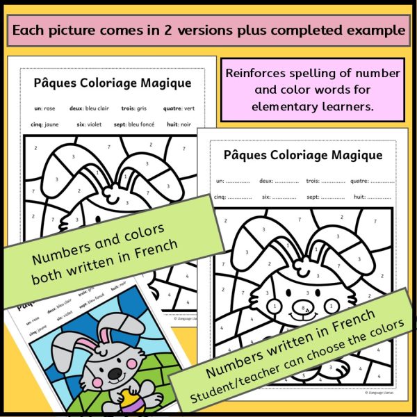 French Easter Color by Number and Teen Number Bundle Pâques | Made By ...