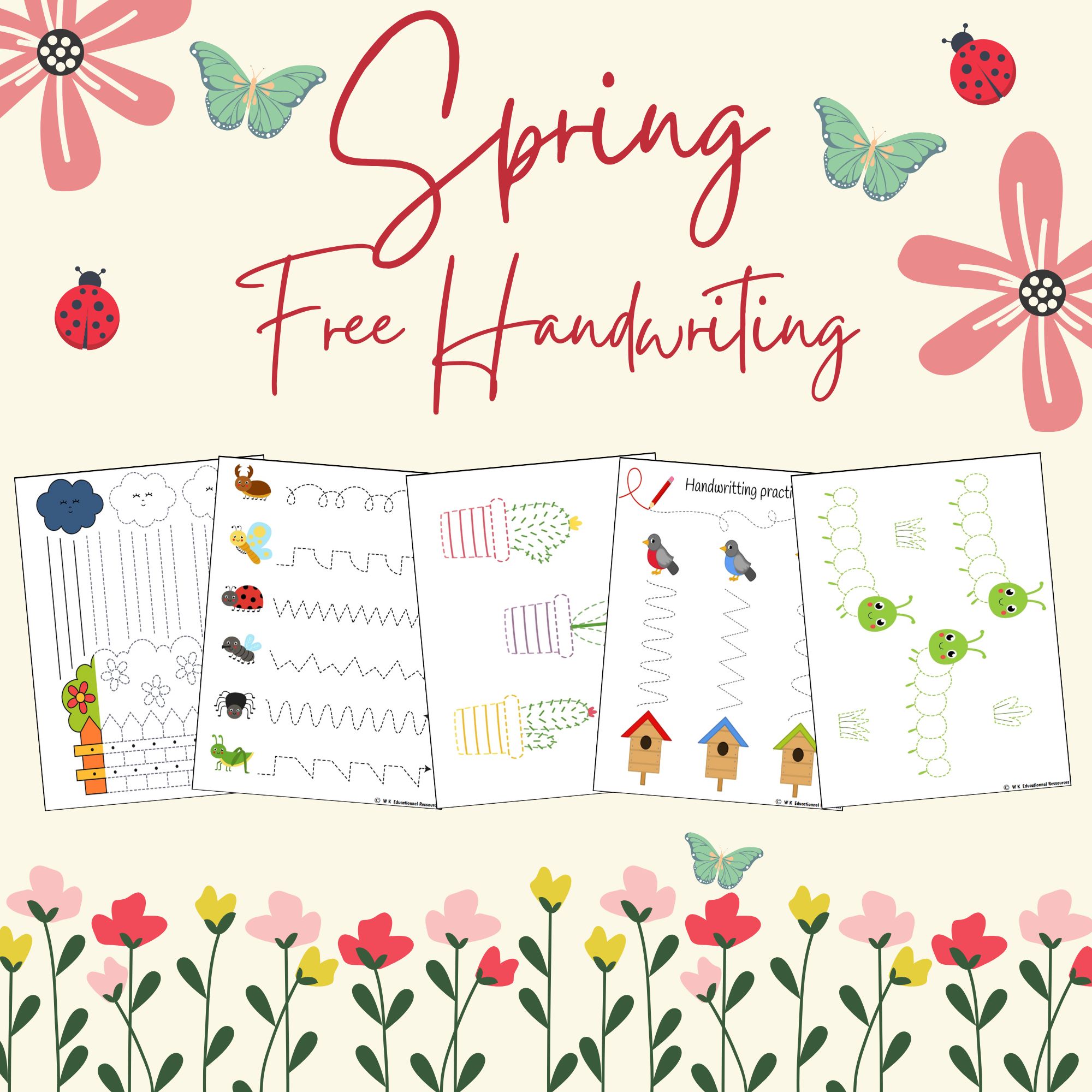 Spring Free Handwriting Practice Coloring Sheets March Madness Morning ...