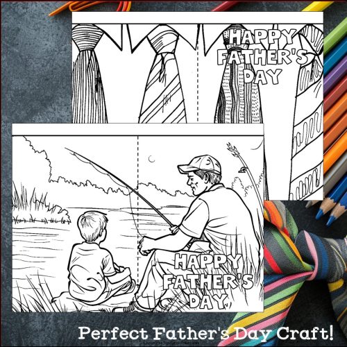 Father's Day Cards to Color - Father's Day Craft Activity, Coloring ...