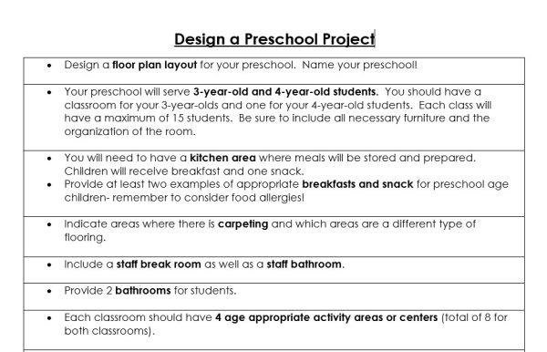 Design a Preschool Project (Growth and Development, Early Childhood ...