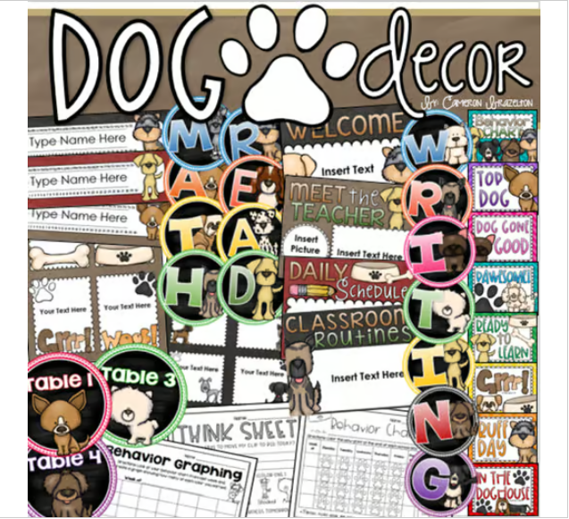 Dog Theme Classroom Decorations and Management Mega Bundle | Made By ...