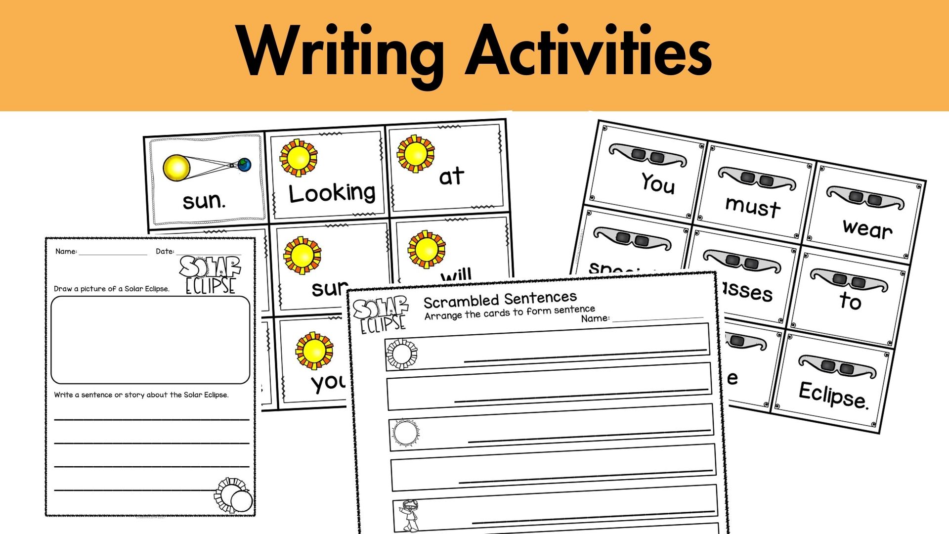 Total Solar Eclipse 2024 Writing and Math Morning Work Centers OT ...