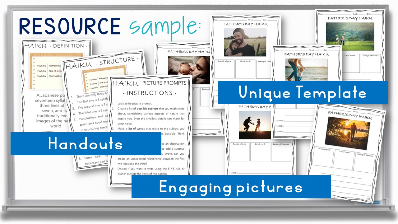 Father's Day Haiku Poetry Lesson - Poem Writing ELA Activity Templates ...