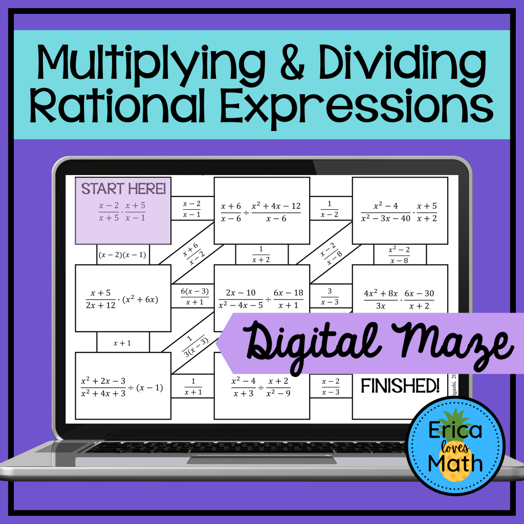 Multiplying & Dividing Rational Expressions Digital Activity Maze ...