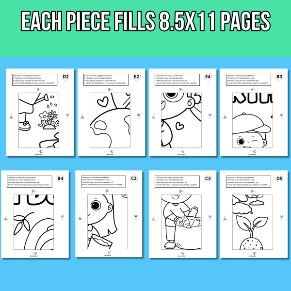 Earth Day Collaborative Poster Art Coloring Pages -Earth Day Activity-8 ...