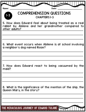 The Miraculous Journey of Edward Tulane Novel Study Guide | Made By ...