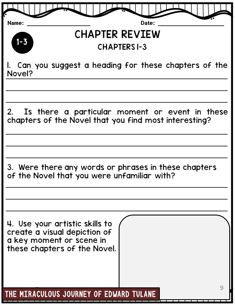 The Miraculous Journey of Edward Tulane Novel Study Guide - Made By ...