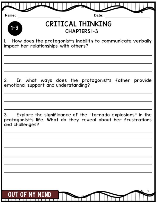 Out of My Mind Novel Study Guide - Made By Teachers