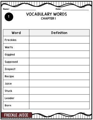 Freckle Juice Novel Study Guide - Made By Teachers