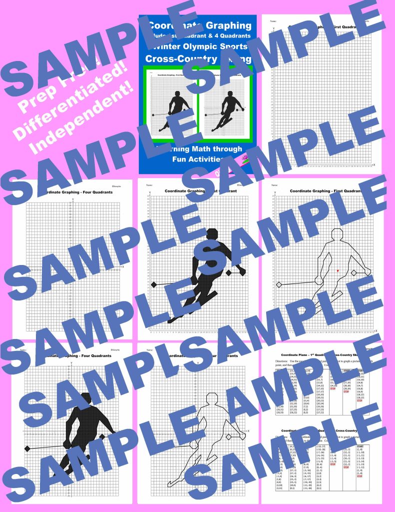 Olympic Coordinate Plane Graphing Picture: Cross-Country Skiing -Winter ...
