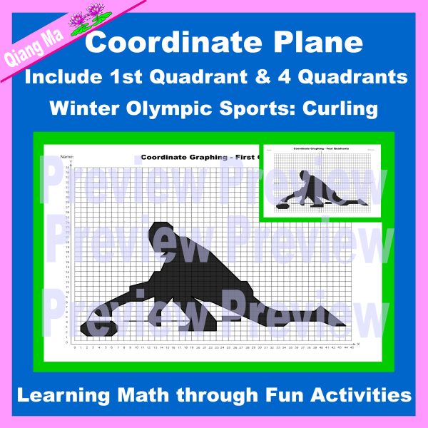 Olympic Coordinate Plane Graphing Picture: Curling -Winter Sports ...