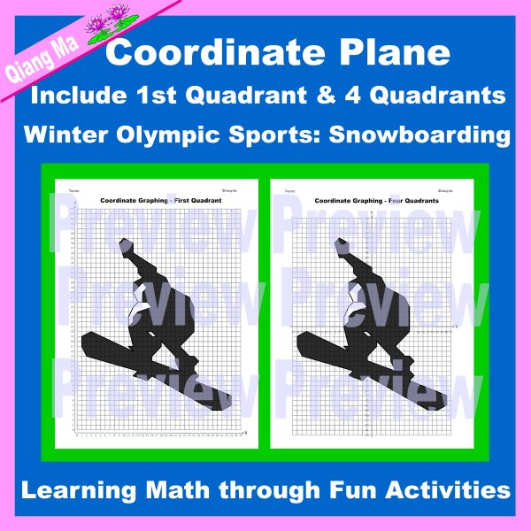 Olympic Coordinate Plane Graphing Picture: Snowboarding -Winter Sports ...
