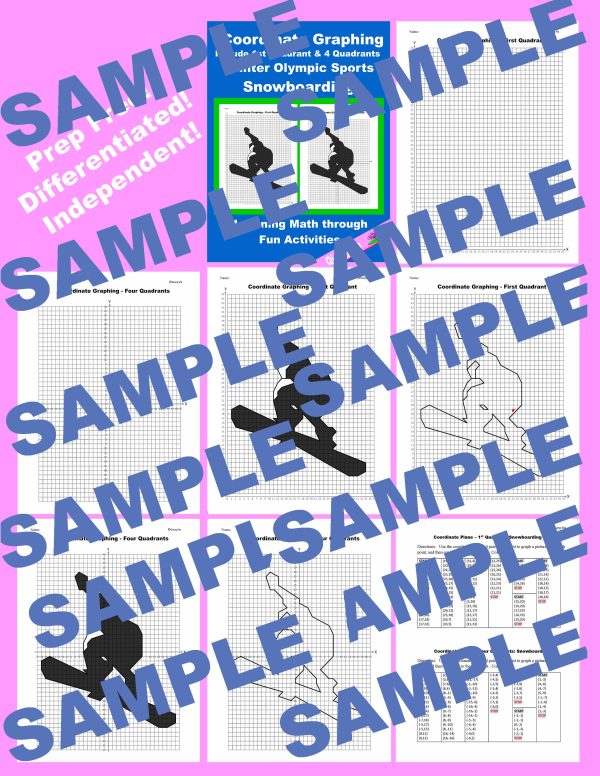Olympic Coordinate Plane Graphing Picture: Snowboarding -Winter Sports ...